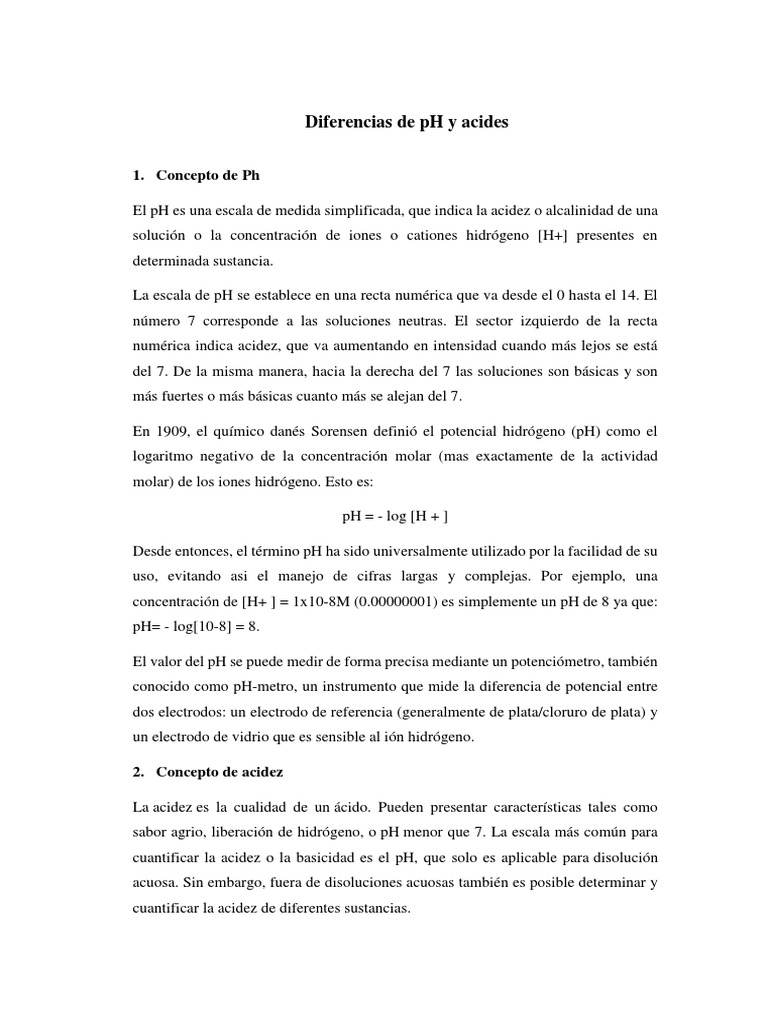Diferencias entre pH y acidez: una introducción a las escalas de medida ...