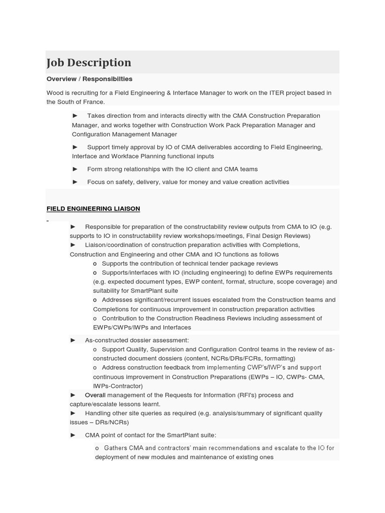 Interface Engineer | PDF | Interface (Computing) | Project Management