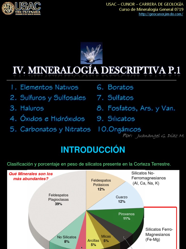 Cap4 +mineralogía+descriptiva+p1 | PDF | Minerales | Clasificación de minerales