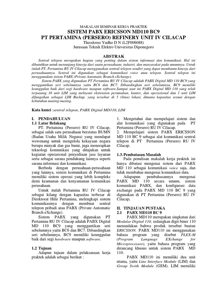 Sistem Pabx Ericsson Md110 Bc9 | PDF