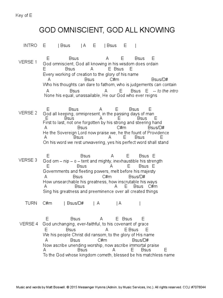 God Omniscient, God All Knowing | PDF | Christian Belief And Doctrine | God