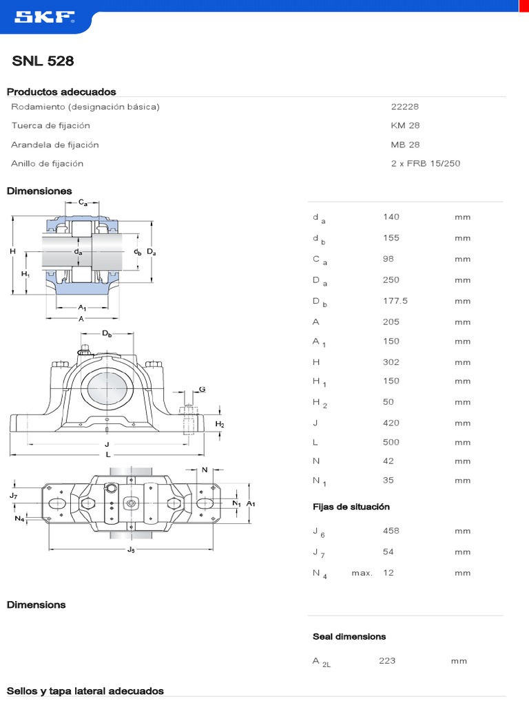 Soportes de Pie de Dos Piezas Series SNL y SE para Rodamientos Montados ...