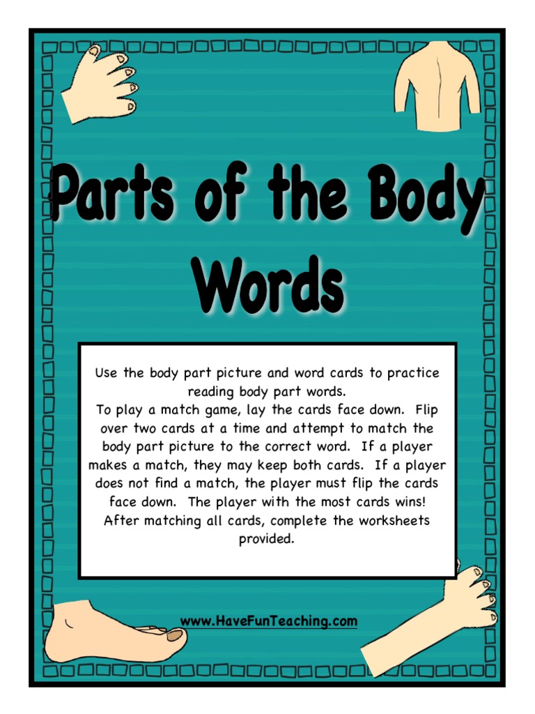 Body Parts Memory Game Printable | PDF | Foreign Language Studies