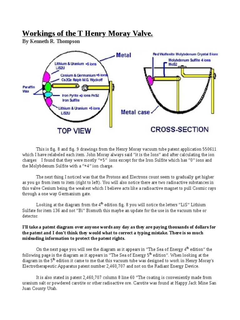 T. Henry Moray Valve Insights | PDF | Vacuum Tube | Capacitor