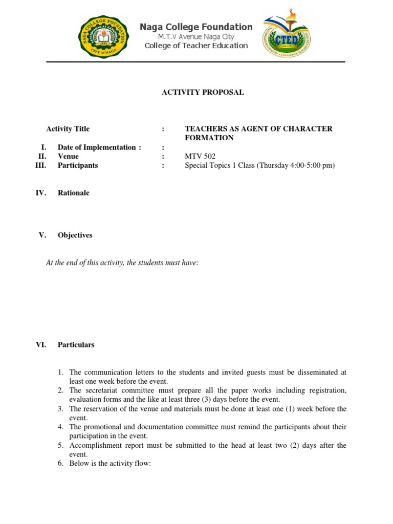 Activity Proposal | PDF