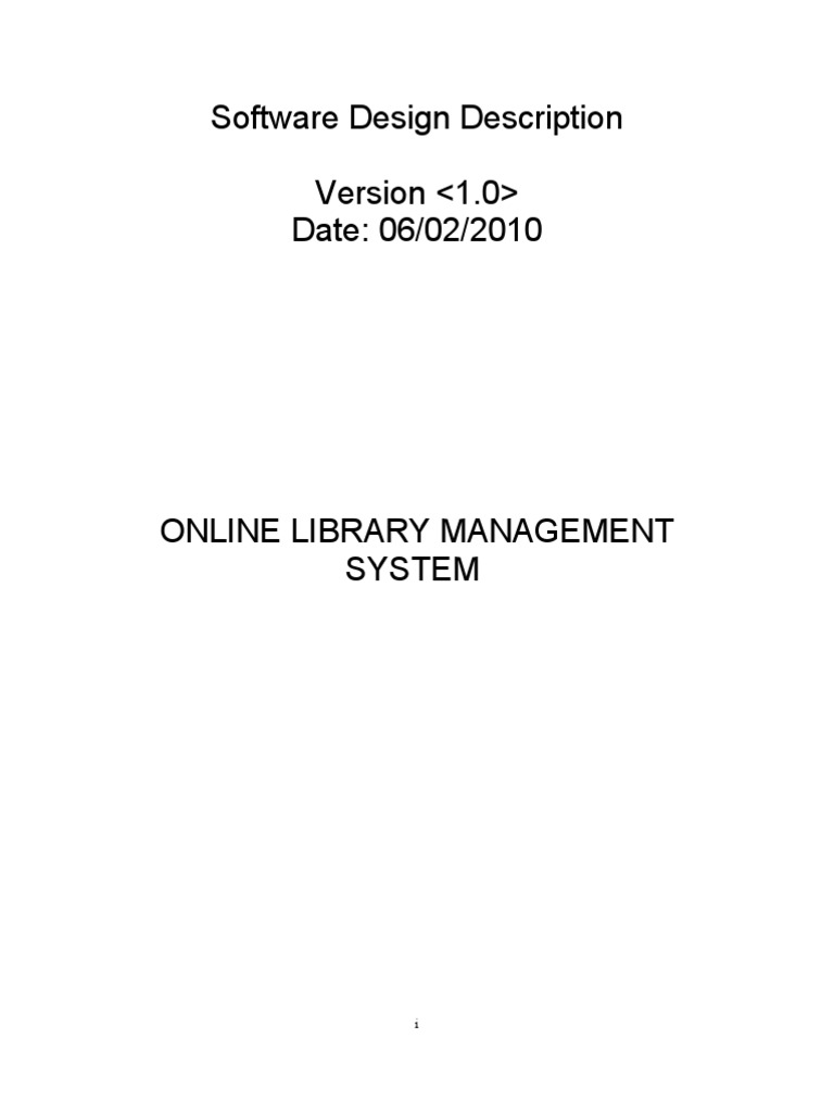 Software Design Description Version Date: 06/02/2010 | PDF | Use Case ...