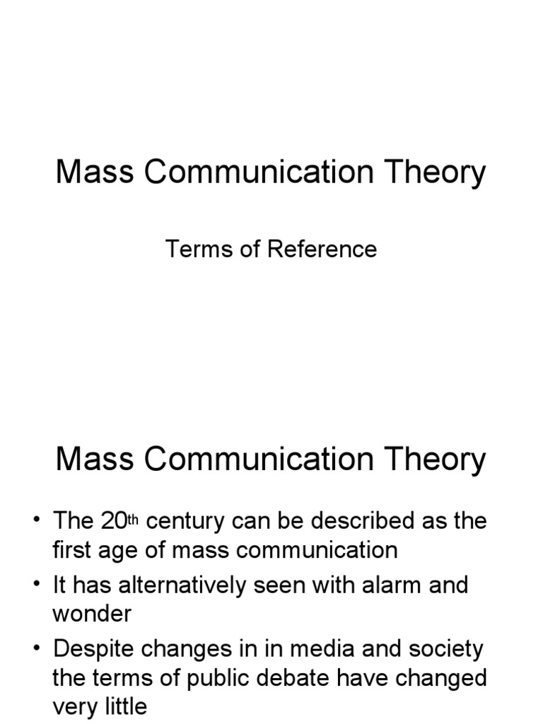 Theorie of Mass Communication | PDF | Communication | Mass