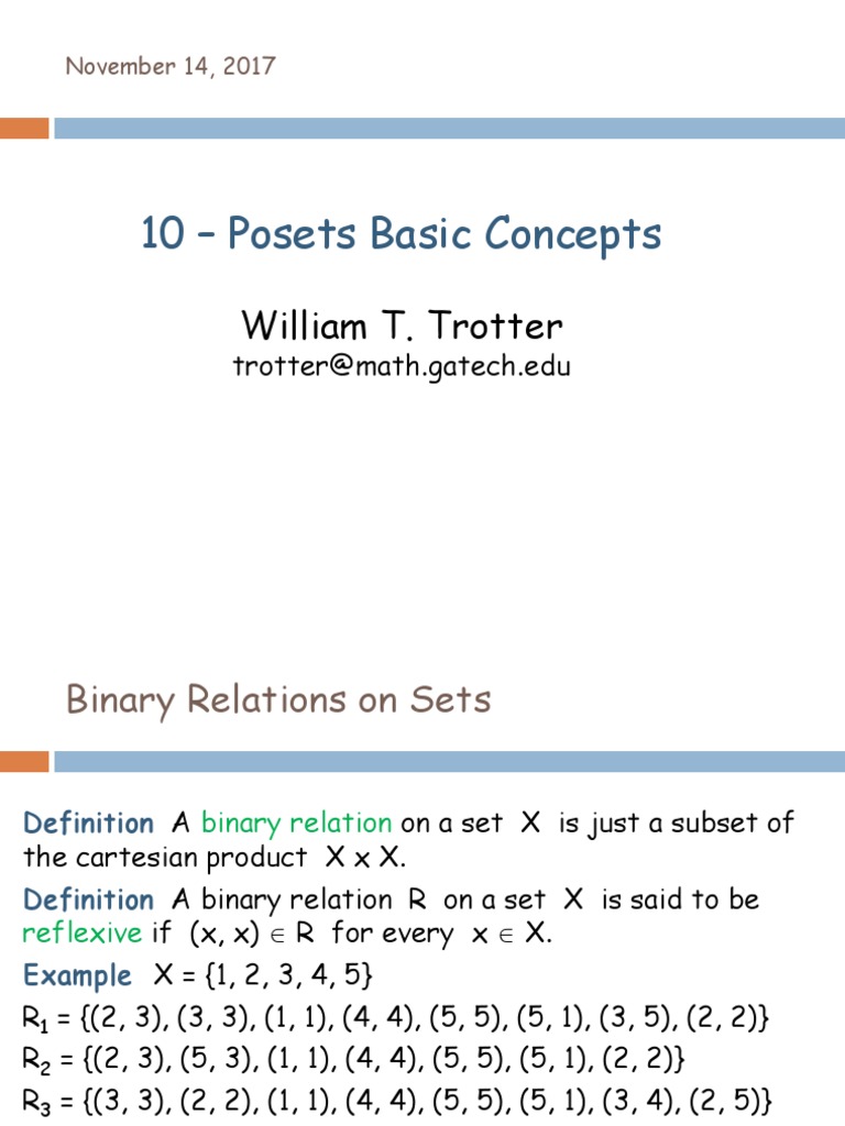 10 - Posets Basic Concepts: William T. Trotter | PDF | Graph Theory | Theoretical Computer Science
