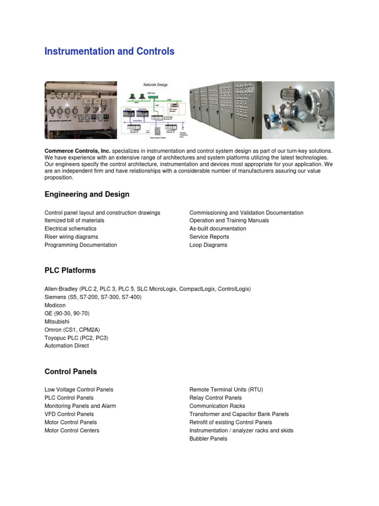 Instrumentation and Controls | PDF | Programmable Logic Controller | Instrumentation