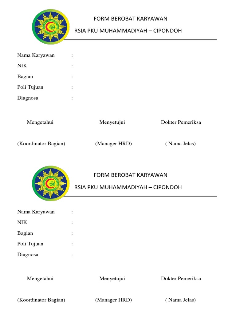 Form Berobat Karyawan | PDF