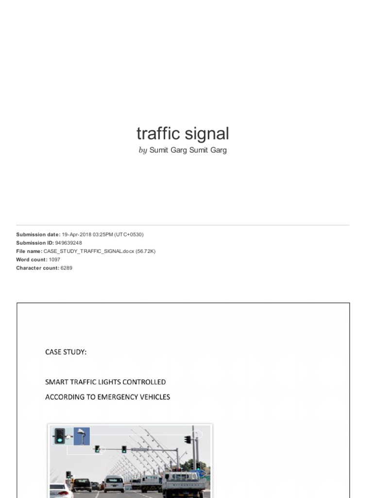 Traffic Signal Case Study Analysis | PDF | Computers | Technology ...