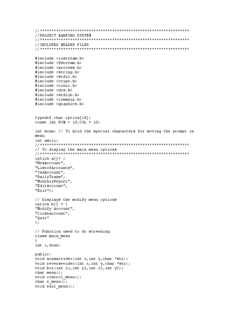 Project Banking System | PDF | Computer Programming | Computing