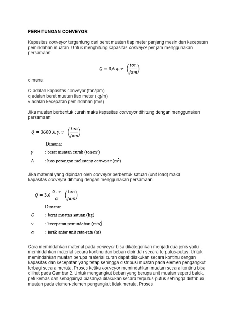Perhitungan Conveyor | PDF