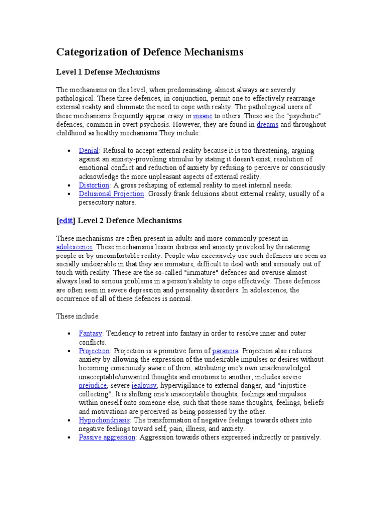 Understanding Defense Mechanisms in Psychology | PDF | Defence ...