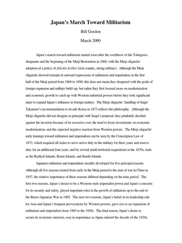 Japan's Path to Militarism Explained | PDF | Imperialism | Militarism