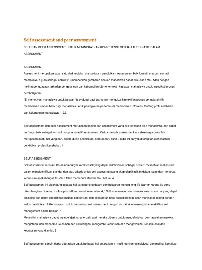 Implementasi Self dan Peer Assessment | PDF