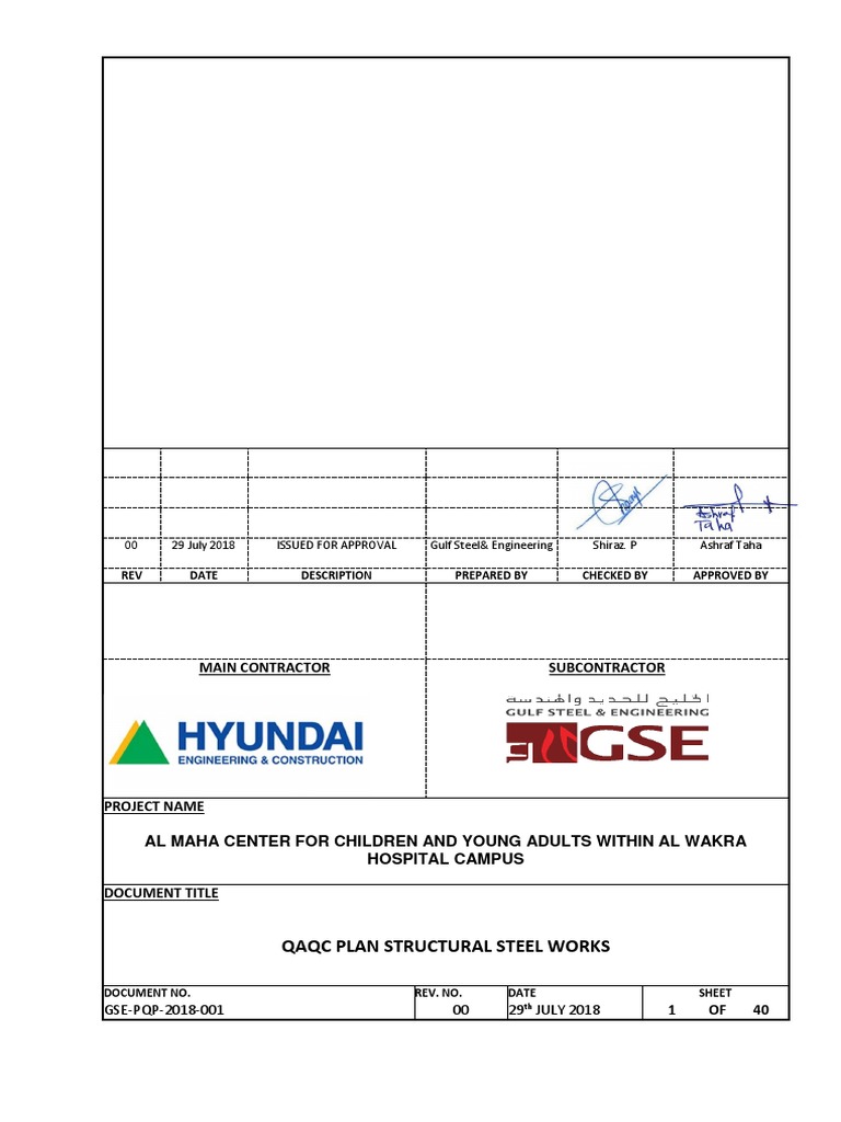 QAQC Plan for Structural Steel Works | PDF | Quality Assurance ...