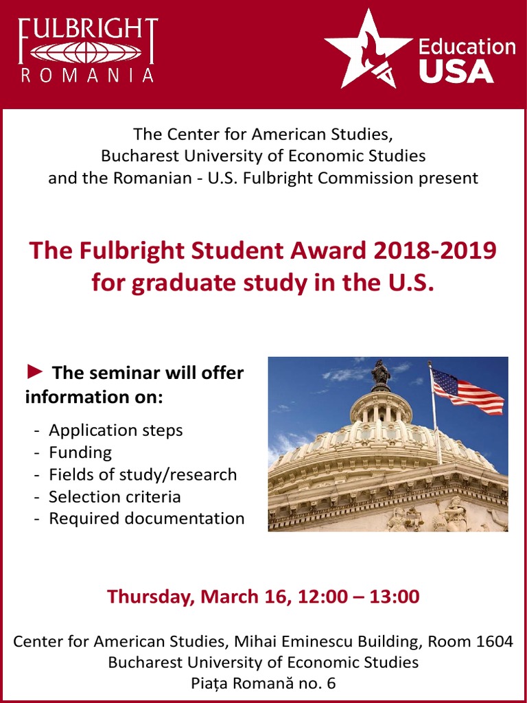 The Fulbright Student Award 2018-2019 For Graduate Study in The U.S ...