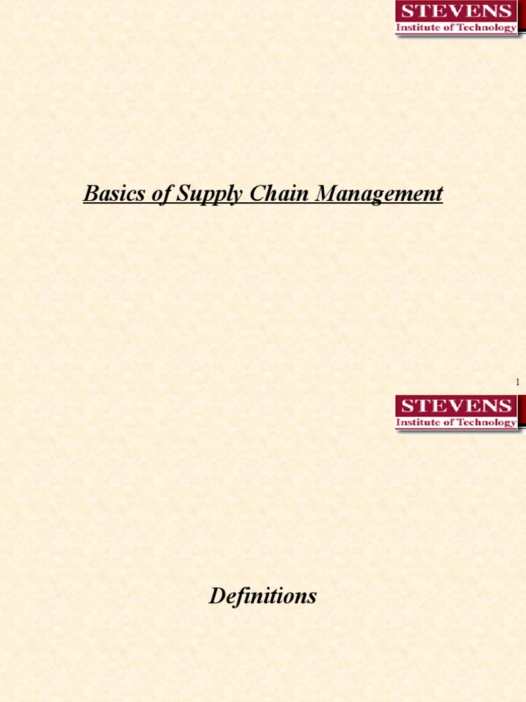 Basics of Supply Chain Management | PDF | Supply Chain | Inventory