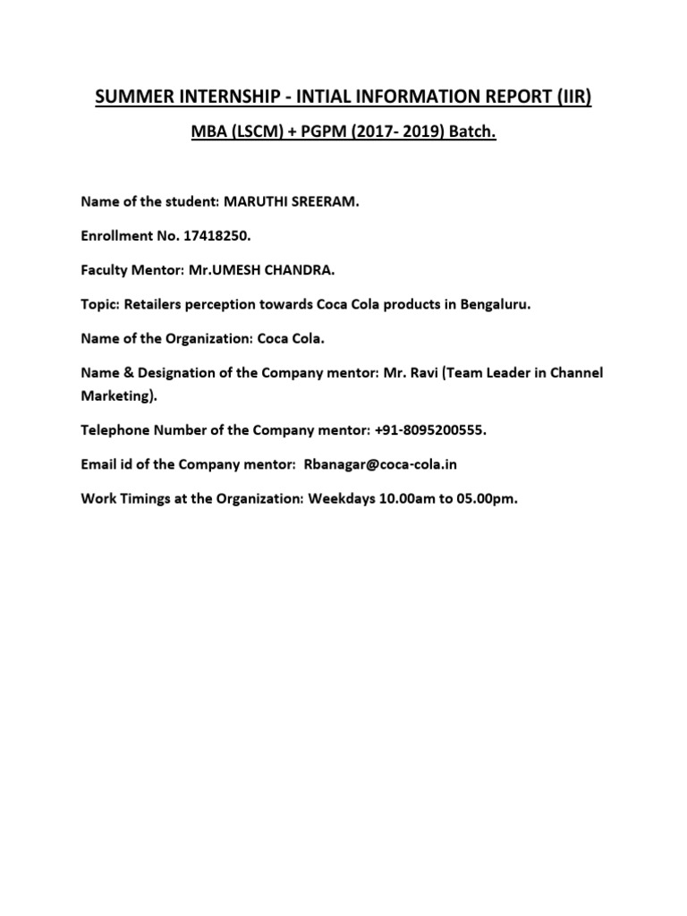 Initial Information Report | PDF