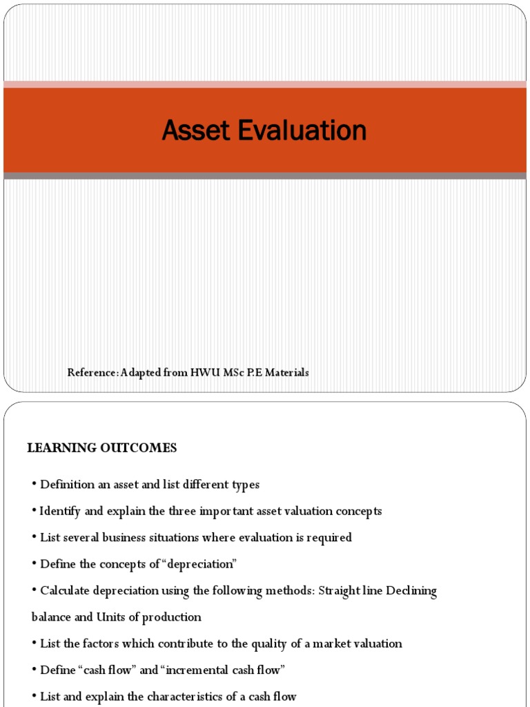 2.0 Asset Evaluation | PDF | Book Value | Depreciation
