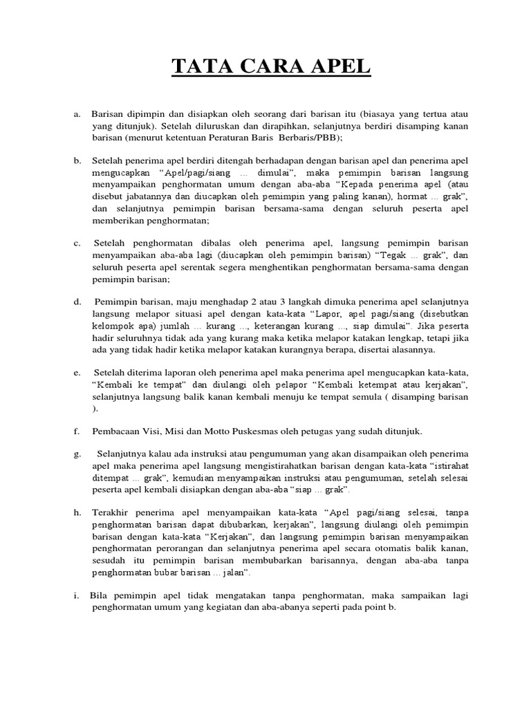 Tata Cara Apel | PDF