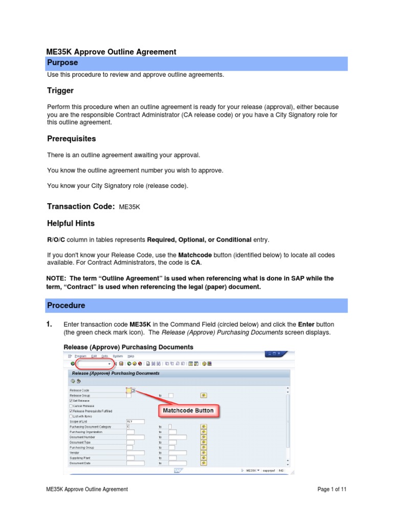 ME35K Approve Outline Agreement | PDF | Icon (Computing) | Units Of ...
