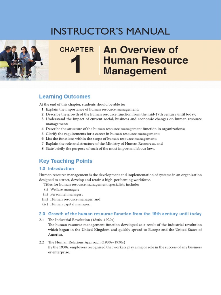 Overview of Human Resource Management | PDF | Employment | Human ...