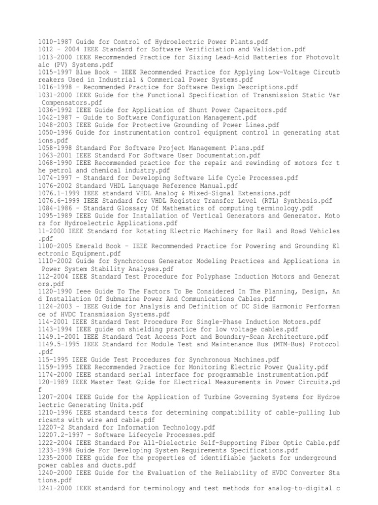 IEEE STD's | PDF | Fuse (Electrical) | High Voltage