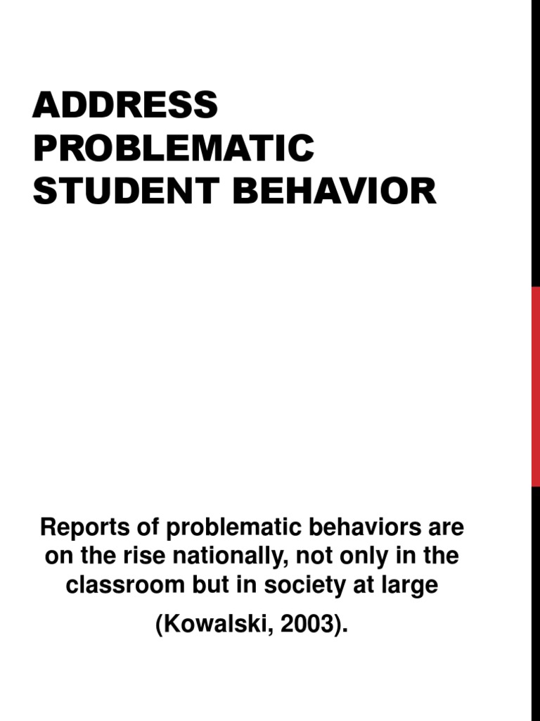Address Problematic Student Behavior | PDF | Value (Ethics) | Millennials