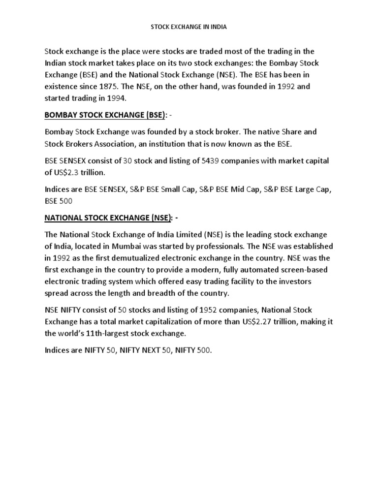 Stock Exchange | PDF