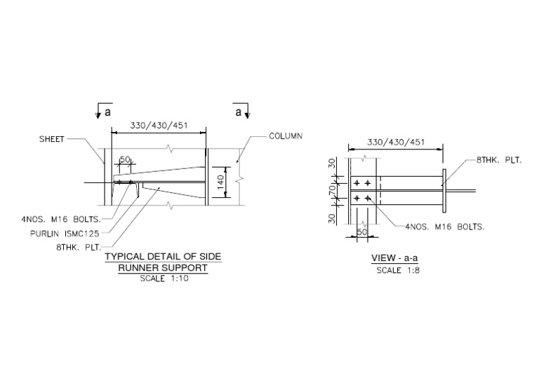 Steel Building - Side Runner Connections Details | PDF