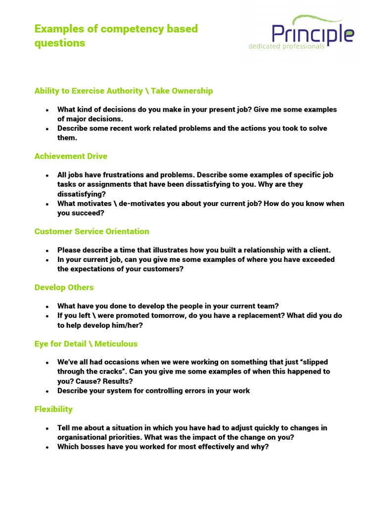 Competency-Based Interview Questions | PDF | Motivation | Motivational