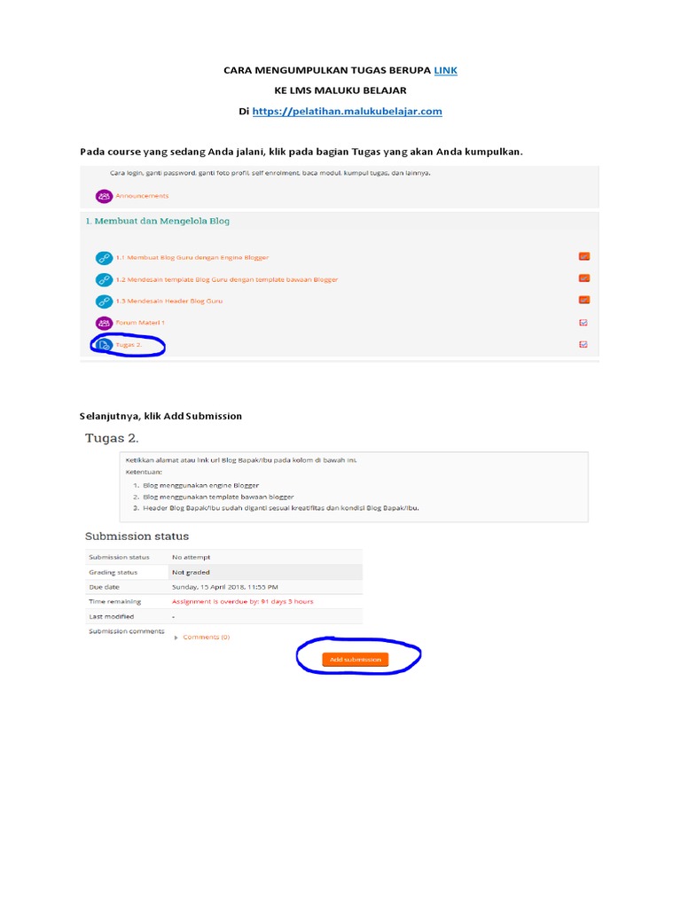 Cara Mengumpulkan Tugas Di LMS | PDF