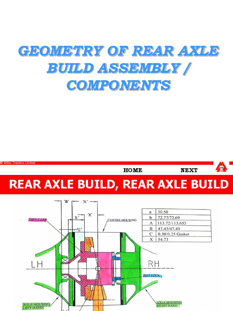 Geometry of Rear Axle Build Assembly / Components: Home Next | PDF