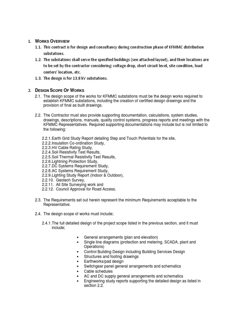 Design Scope | Electrical Substation | Electrical Engineering