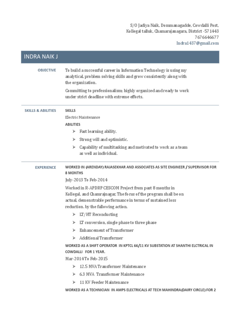 Indra Resume | PDF | Learning | Behavior Modification