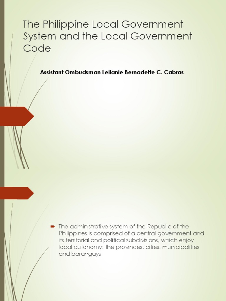 The Philippine Local Government System | PDF | Local Government | Taxes