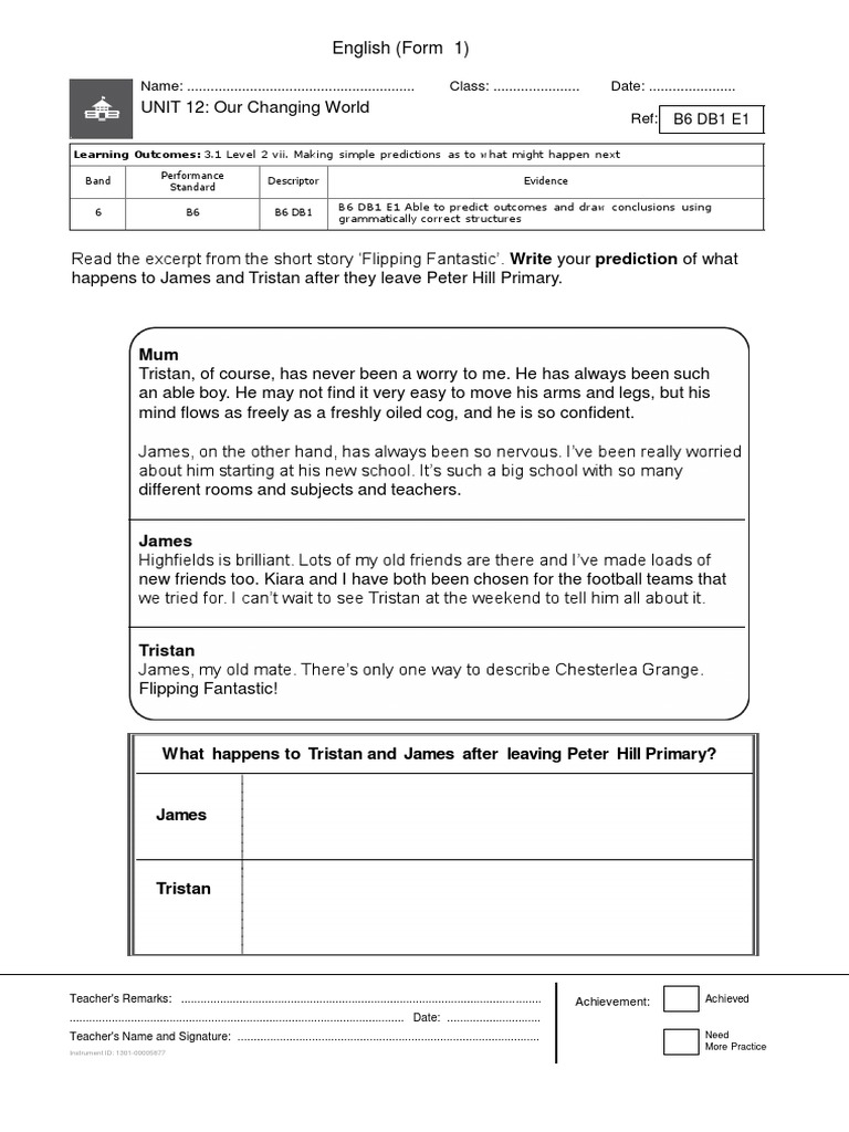 Name: .......................................................... Class