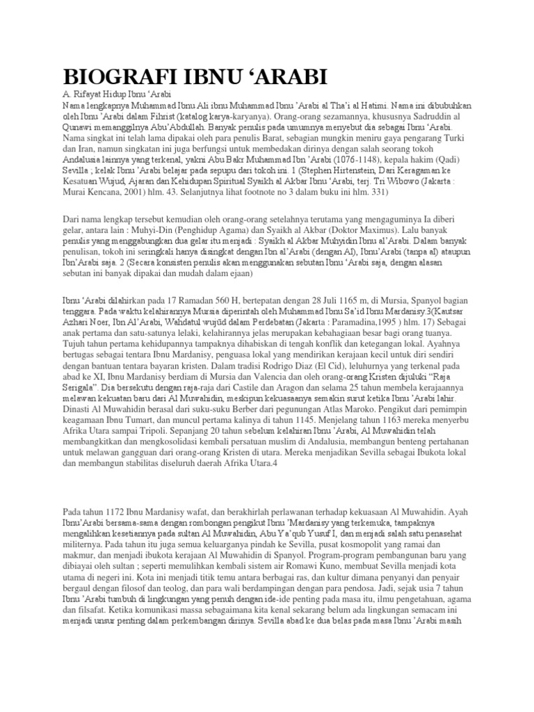 Biografi Ibnu Arabi | PDF