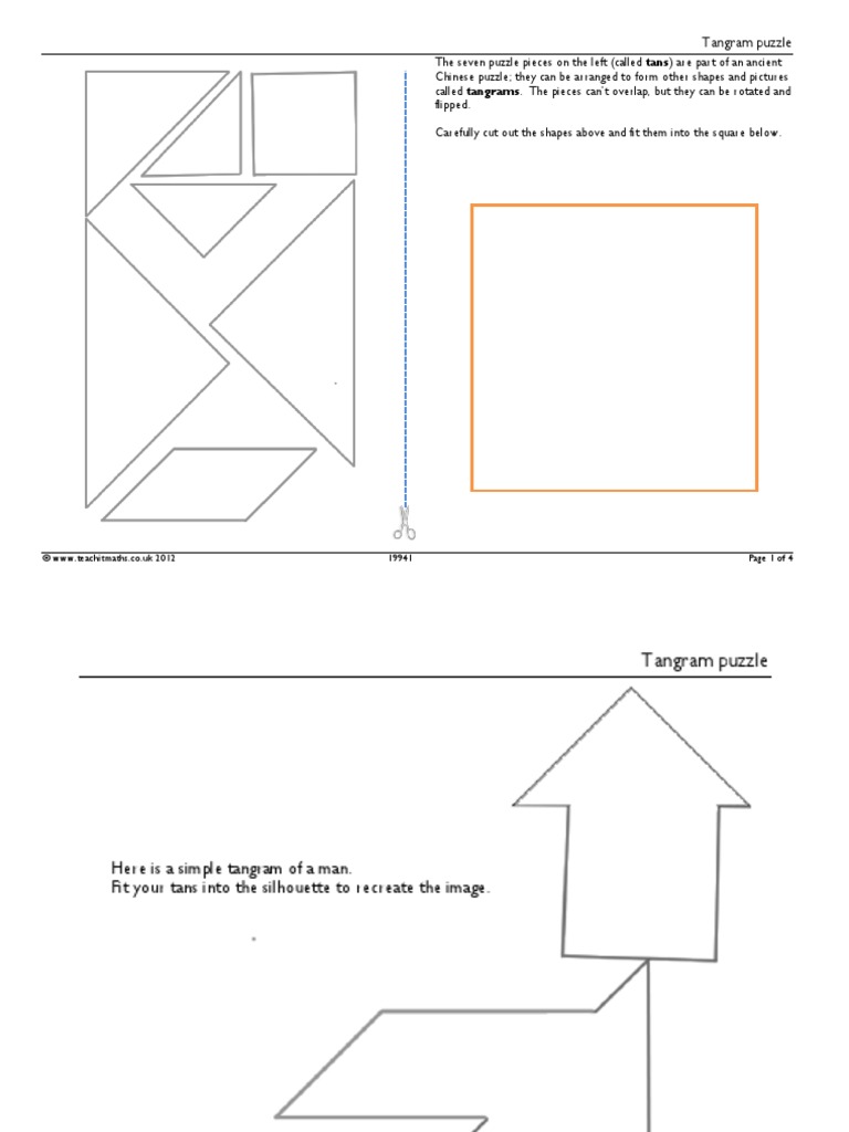 Tangram Puzzle: © WWW - Teachitmaths.co - Uk 2012 19941 Page 1 of 4 | PDF