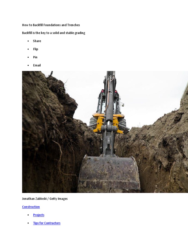 How To Backfill Foundations and Trenches Backfill Is The Key To A Solid ...