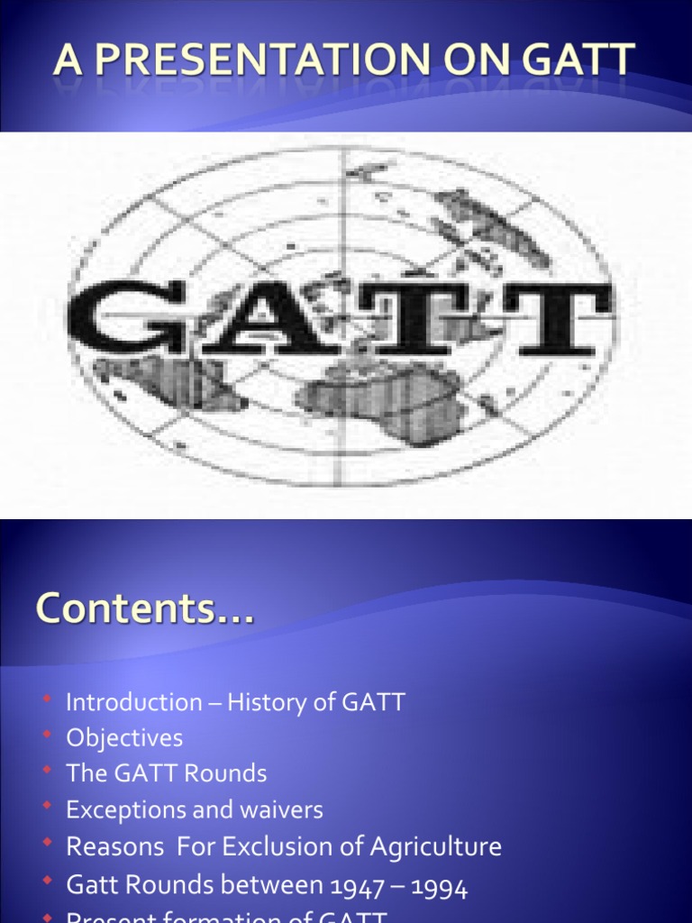 GATT: Evolution and Impact | PDF | General Agreement On Tariffs And ...