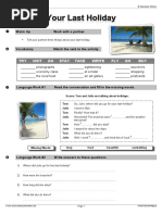 Discussing Past Holidays | PDF