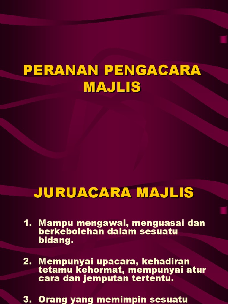 Peranan Juruacara Dalam Majlis Rasmi | PDF