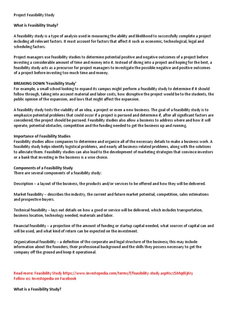 Project Feasibility Study | PDF | Feasibility Study | Depreciation