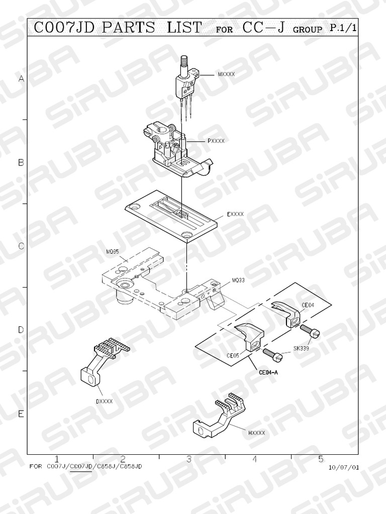 Partslist Siruba C007J-JD PDF | PDF