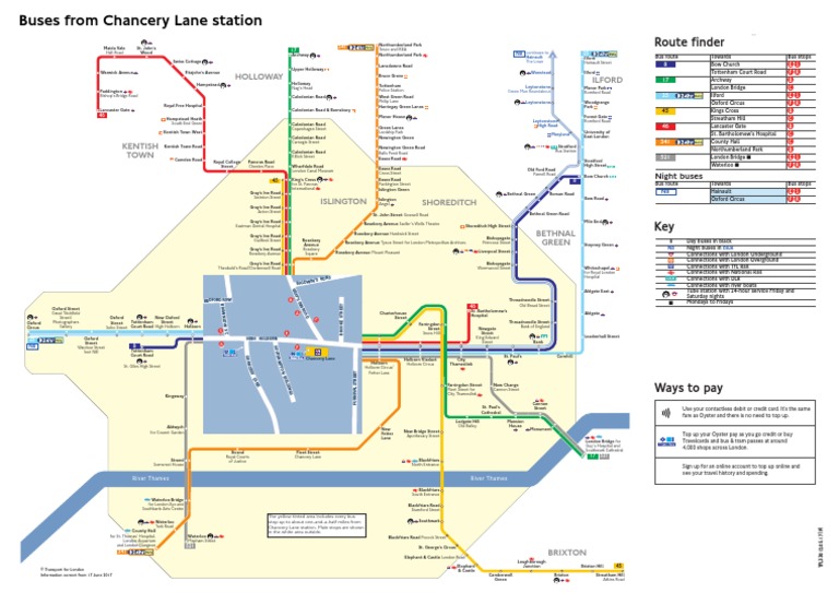 TFL Bus Spider Maps For Chancery Lane Station | PDF | London