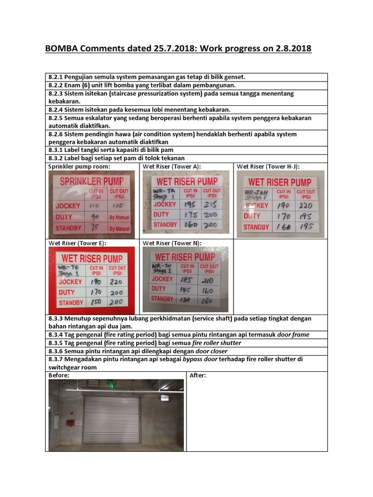 BOMBA Comments Work Progress | PDF