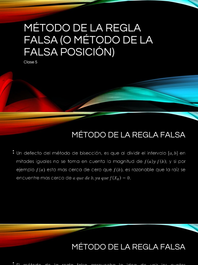 Método de La Falsa Posición | PDF | Ecuaciones | Análisis matemático